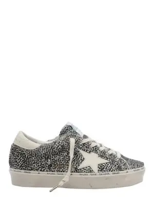 GOLDEN GOOSE Hi Star Animal Print Pony Hair Platform Trainers - Black