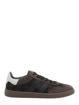 Hogan Lace-up Sneakers With Textured Detailing - Brown
