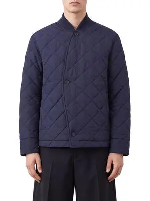 Jacquemus Quilted Jacket With Stand Collar - Navy