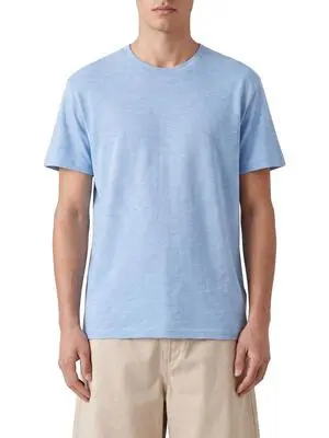 Closed Crew Neck Cotton T-shirt With A Straight Hem And Regular Shoulders - Gnawed Blue