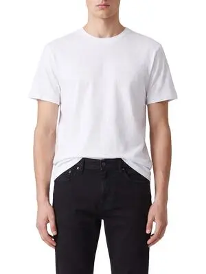 Closed Crew Neck Cotton T-shirt With A Straight Hem And Regular Shoulders - White