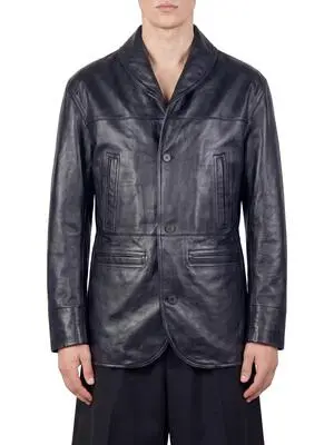 Jacquemus The Gardian Single-breasted Leather Blazer - Black