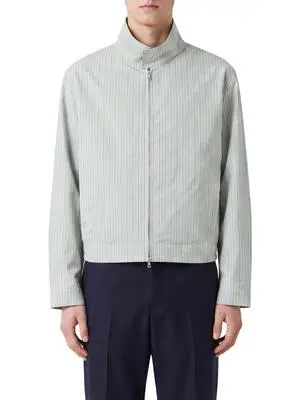Dries Van Noten Striped Cotton High-neck Zip Jacket - Green