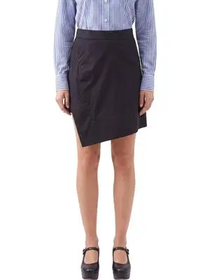 VIVIENNE WESTWOOD High-waisted Asymmetrical Stretch-cotton Mini Skirt - Black