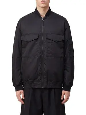 Comme Des Garçons Relaxed-fit Satin Bomber Jacket - Black