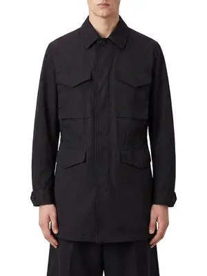 Comme Des Garçons Knee-length Cotton And Linen Utility Parka - Black