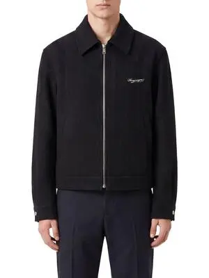 WOOYOUNGMI Zip-up Jacket With Embroidered Logo - Black