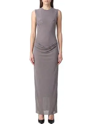 JEAN PAUL GAULTIER Sleeveless Draped Jersey Sheath Dress - Grey