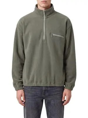 RIER Pure Wool Half-zip Jumper With Dropped Shoulders - Grey