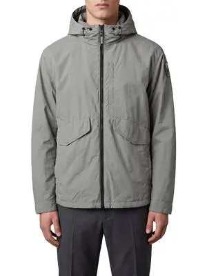 PARAJUMPERS Hooded Windbreaker Jacket In Nylon And Cotton - Grey