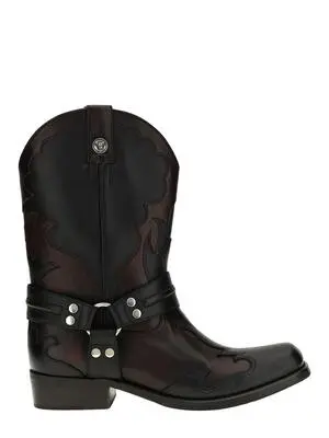 Versace Leather Boots - Black