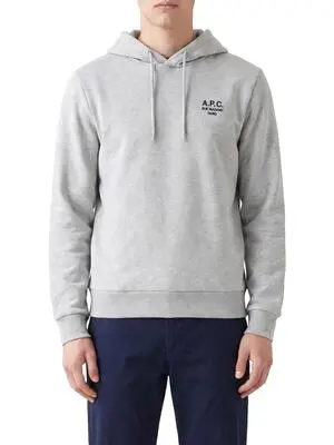A.p.c. Organic Cotton Hoodie With Contrast Logo - Black
