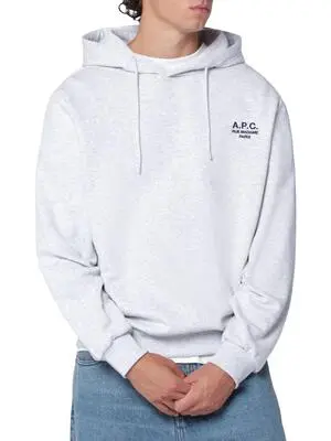 A.p.c. A.P.C. Organic Cotton Hoodie With Contrast Logo Grey