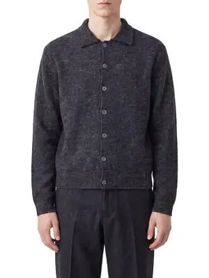 Our Legacy Long-sleeved Cardigan In Wool And Alpaca Blend - Black