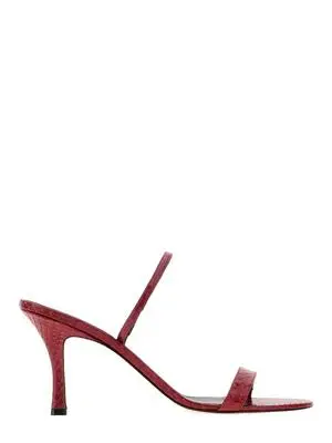 THE ROW Ella Python-embossed Leather Stiletto Mule Sandals - Pink