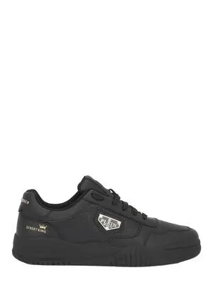 Philipp Plein Lace-up Perforated Leather Sneakers - Black