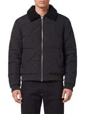 Philipp Plein Padded Jacket With Fur Collar - Black