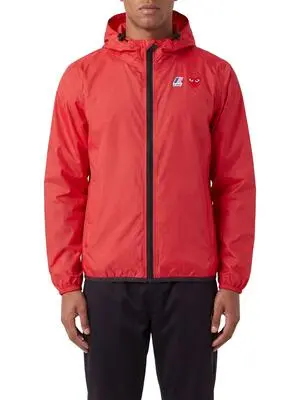 Play Comme Des Garcon Zip-up Hooded Jacket - Red