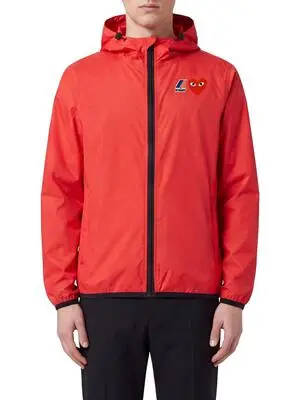 COMME DES GARCONS PLAY X K-WAY Zip-up Hooded Jacket - Red