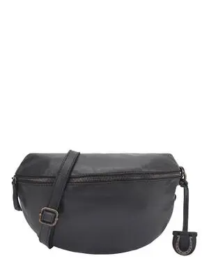 LLOYD BAKER Birch Washed Leather Crossbody Sling Bag - Black