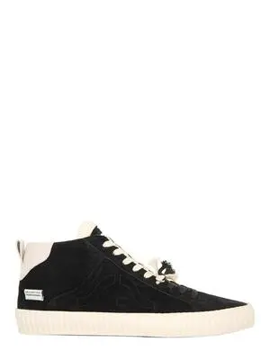 SPRINGA | UNIQUE VULCANIZED SNEAKERS ITALIAN HANDMADE Springa Italian Handmade Wavy Suede High Top Sneakers - Black