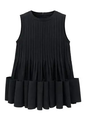 MUTE BY JL Mute By Jl Pintuck Volume Top Black