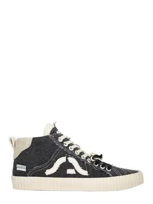 SPRINGA | UNIQUE VULCANIZED SNEAKERS ITALIAN HANDMADE Springa Wavy Olona High Top Sneakers Italian Handmade - Black