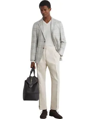ATELIER Cotton-Blend Trousers Stone