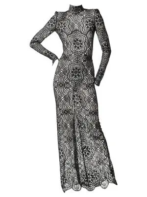 JUOZAS STATKEVICIUS Guipure Lace Trumpet Maxi Dress - Black