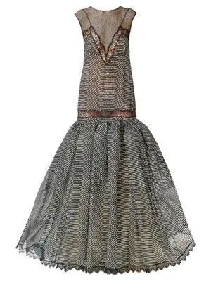 JUOZAS STATKEVICIUS Sleeveless Chiffon And Lace Maxi Dress - Multi