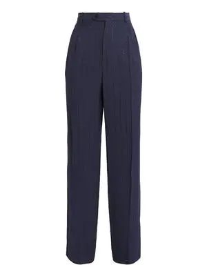 Sandro Embellished Stripe Wide-leg Trousers - Blue