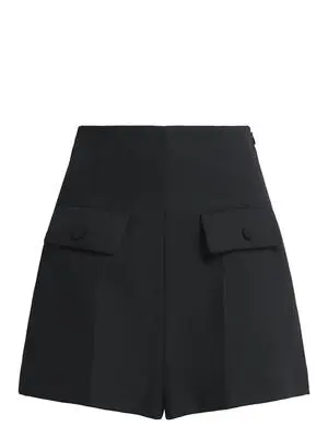 Sandro Wool High-rise Shorts - Black