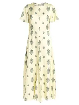 Sandro Paisley Print Maxi Dress - Yellow