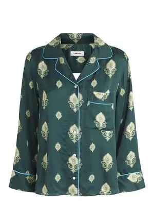 Sandro Paisley Print Pyjama Shirt - Green