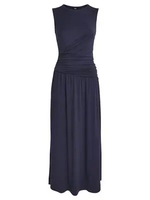 Paige Draped Midi Dress - Blue