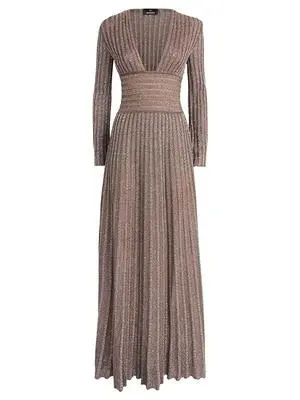 Missoni Long Sleeve V-neck Maxi Dress - Pink