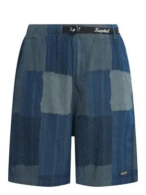 Kapital Cotton Patchwork Shorts - Navy
