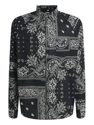 Kapital Cotton Paisley Bandana Patchwork Shirt - Black