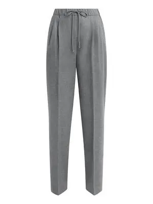 Max Mara Cashmere Drawstring Straight Trousers - Grey