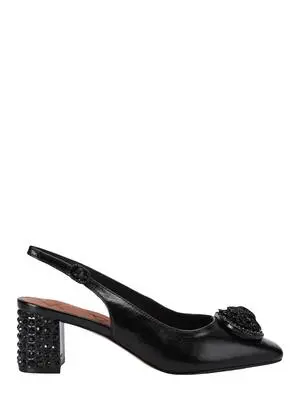Kurt Geiger Leather Chelsea Slingback Block Heels - Black