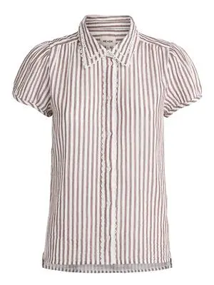 ME+EM Embroidered Stripe Shirt - Brown