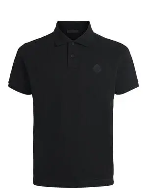 Moncler Cotton Logo Polo Shirt - Black