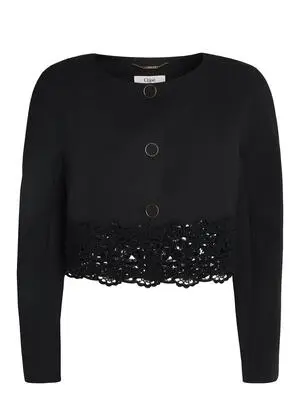CHLOÉ Chloé Wool Lace-Embroidered Jacket