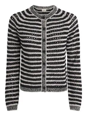ME+EM ME+EM Textured Stripe Cardigan