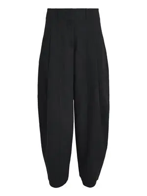 ME+EM Pleated Barrel Trousers - Black
