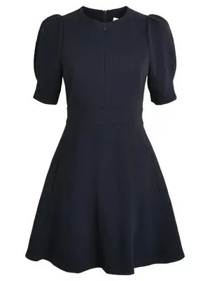 ME+EM ME+EM Textured Puff Sleeve Fit & Flare Mini Dress