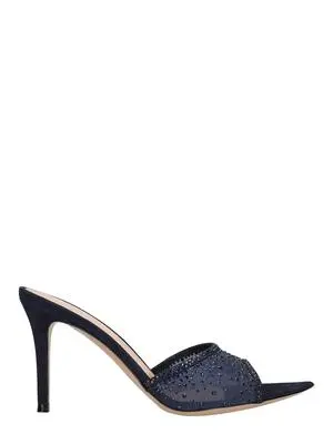 GIANVITO ROSSI Suede Embellished Mules - Blue