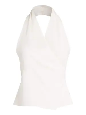ST. AGNI Organic Cotton Oxford Wrap Top - White