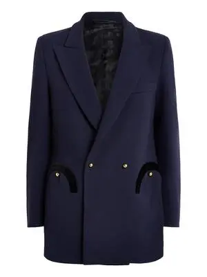 BLAZÉ MILANO Double-breasted Virgin Wool Blazer - Navy