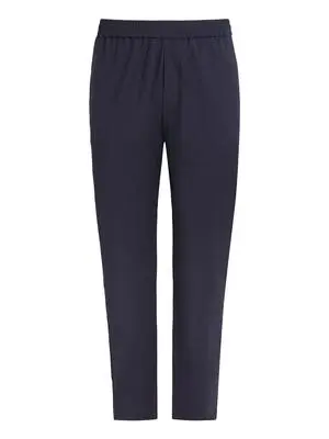 Barena Venezia Virgin Wool Elasticated Trousers - Navy